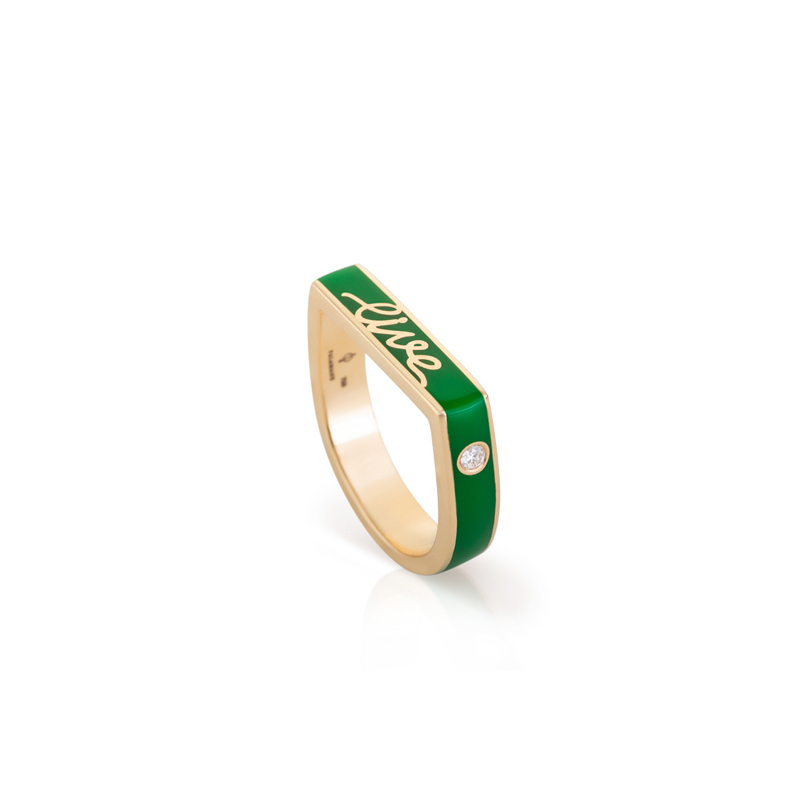 Live Ring With Enamel and Diamonds | Asia Jewellers Bahrain