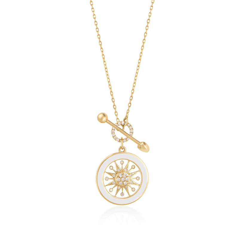 White Compass Necklace | Asia Jewellers Bahrain